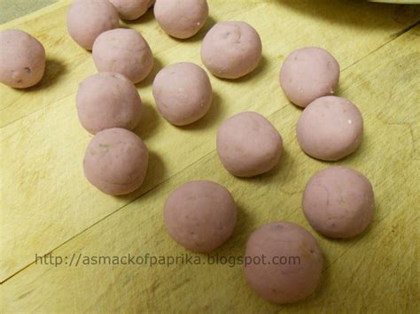 A Smack Of Paprika Taro Balls With Sweet Red Bean Filling