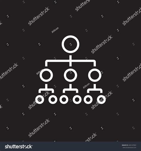 Organizational Chart Line Icon Outline Hierarchy Stock Vector Royalty Free