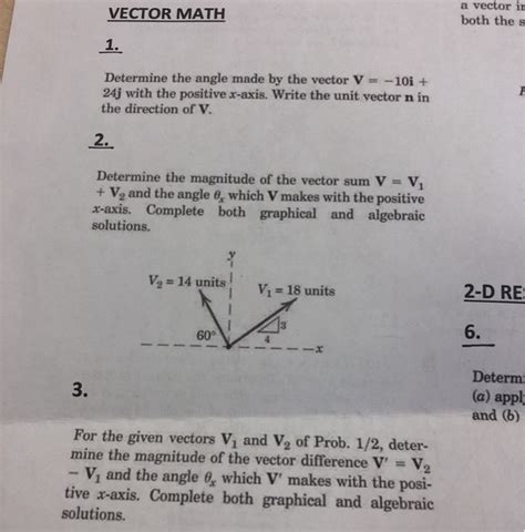 Solved A Vector I Both The S VECTOR MATH Determine The Chegg
