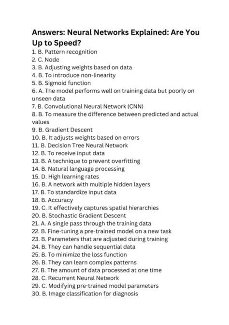 30 quiz questions — neural networks explained are you up to speed by