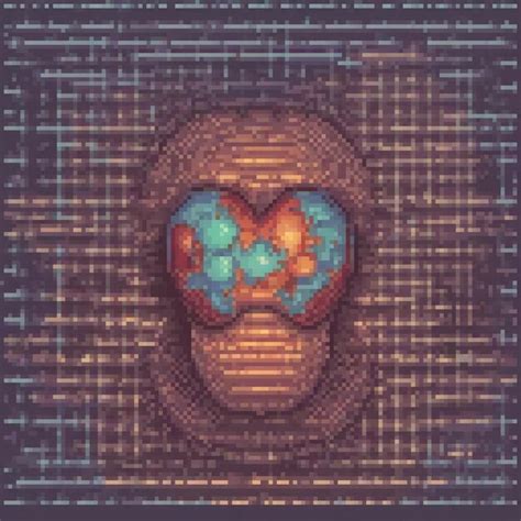 Pixel Art Of A Computer Chip With A Heart Symbolizing Love For