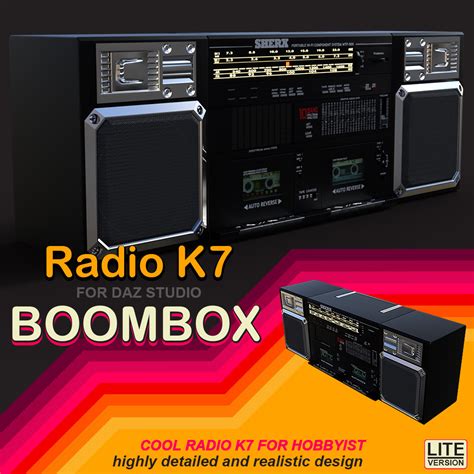 Radio K7 Boombox LITE Version For Daz Studio 3D Models Christophe3D