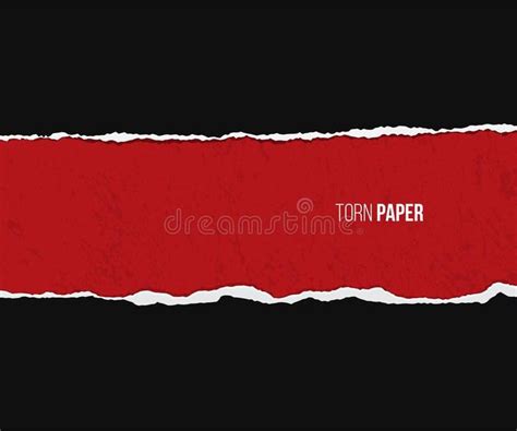 Torn Paper With Shadow Isolated On Grunge Red And Black Background