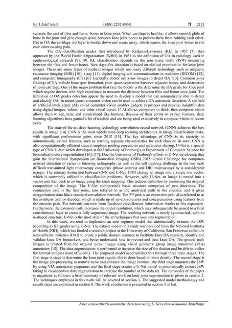 Knee Osteoarthritis Automatic Detection Using U Net Pdf