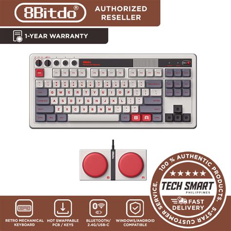 8Bitdo Retro Mechanical Keyboard Bluetooth 2 4G USB C Hot Swappable Gaming Keyboard With 87