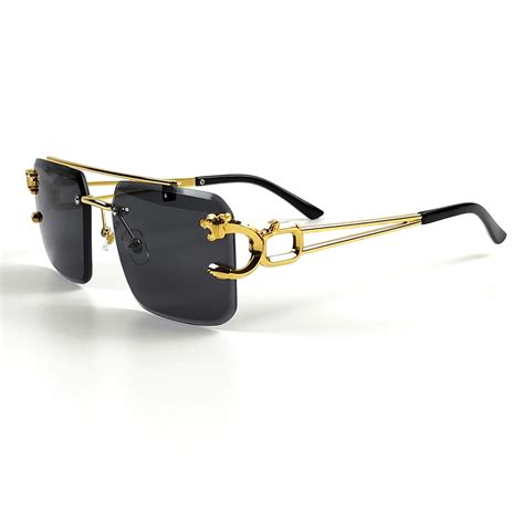 Luxury Brand Designer Sunglasses For Women Uv400 Square Rimless
