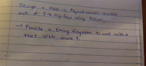 Solved Design A MOD 10 Asynchronous Counter Out Of J K Chegg Com