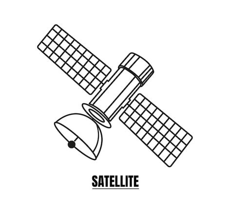 Dessin Continu Dune Ligne Dun Vecteur Satellite Graphique Vectoriel