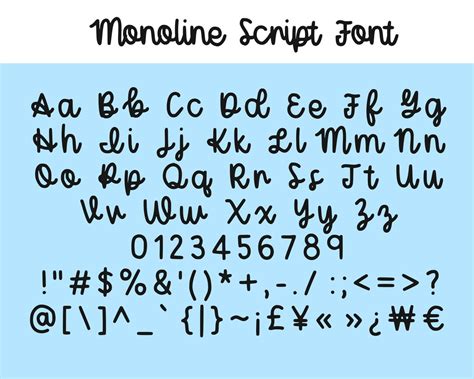 My Monoline Cursive Script Font Etsy