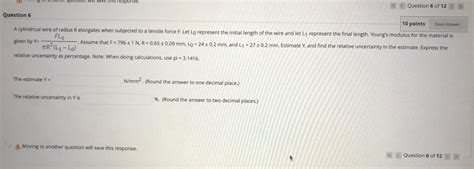 Solved Wamo Quesuon Will Save This Response Question 6 Of 12 Chegg
