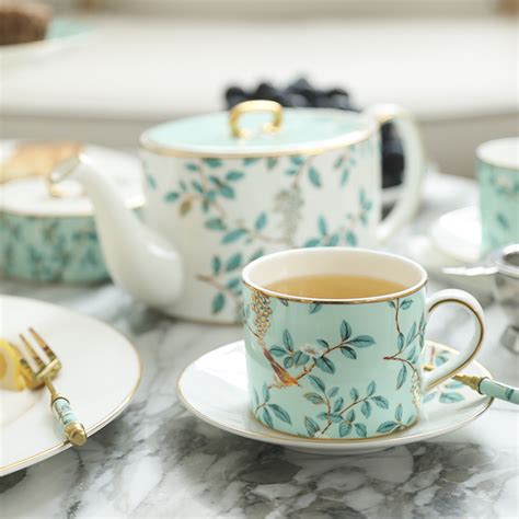 安娜16点骨瓷英式下午茶茶具欧式陶瓷咖啡杯咖啡具礼品春日茶园 虎窝淘