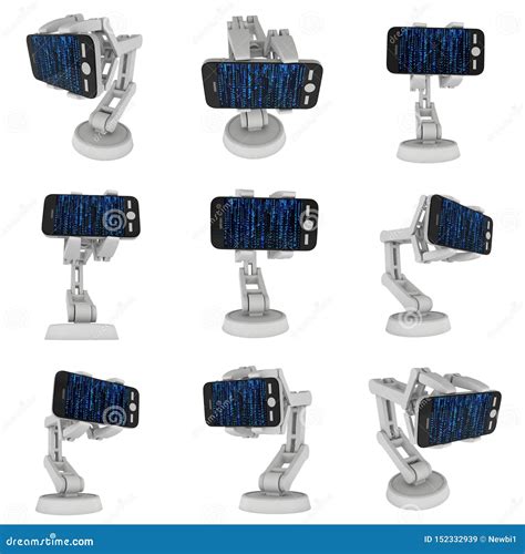 Robotic Arm With Binary Code D Stock Illustration Illustration Of Password Coding