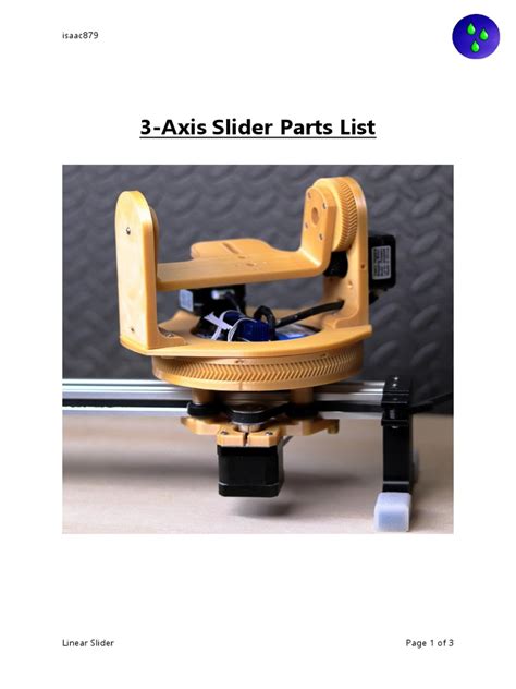 3 Axis Slider Parts List Pdf Screw Electrical Connector