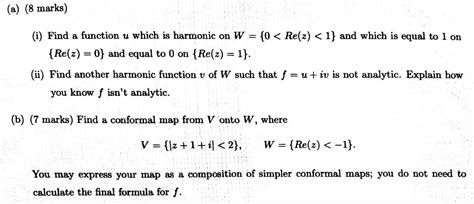 Solved I Find A Function U Which Is Harmonic On W 0 Chegg