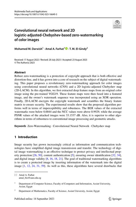 Pdf Convolutional Neural Network And D Logistic Adjusted Chebyshev