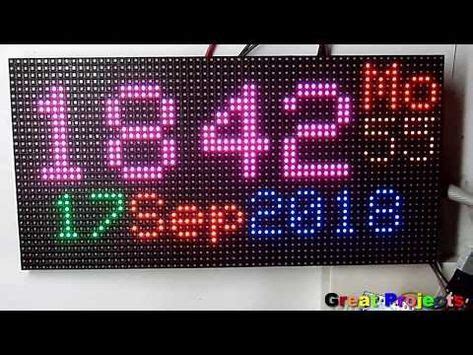 X Rgb Led Matrix Clock With Arduino Youtube Led Matrix Arduino