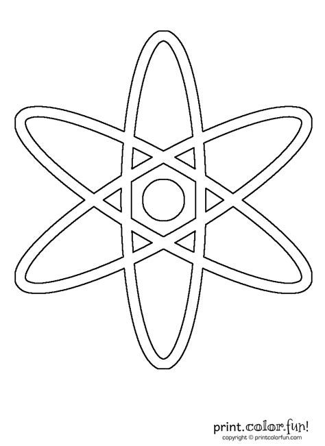 Atom Coloring Page Print Color Fun