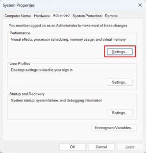 Performance Settings Pcauthorities
