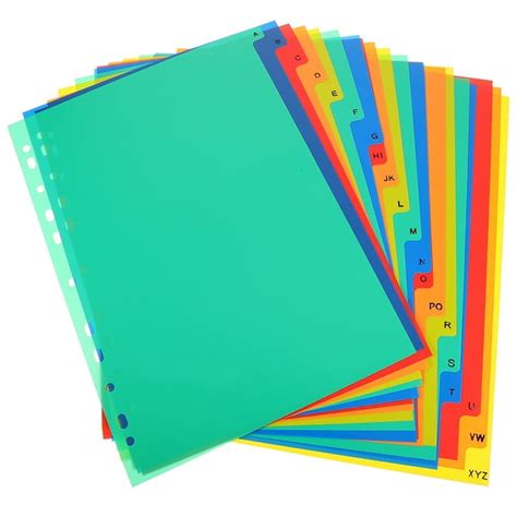 21pcs Office Binder Book Dividers Detachable Binder Tabs Notebook Binder Dividers