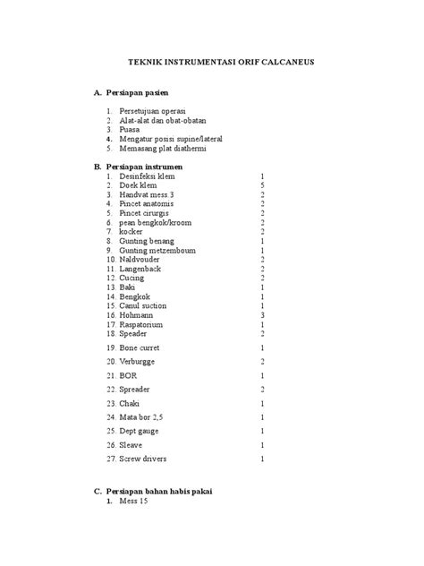 Teknik Instrumentasi Orif Calcaneus Pdf