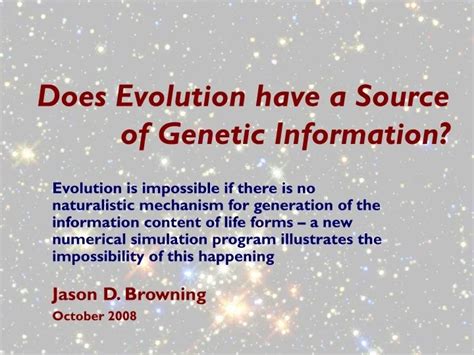 Ppt Decoding Evolution Genetic Information Source Exploration