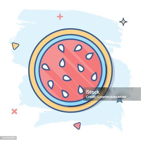 만화 스타일의 만화 수박 아이콘 육즙이 잘 익은 과일 기호 일러스트 레이션 그림 디저트 스플래시 비즈니스 컨셉 개념에 대한 스톡 벡터 아트 및 기타 이미지 Istock