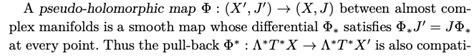 Differential Geometry Question About The Pseudo Holomorphic Map