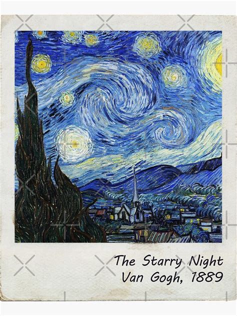 The Starry Night Van Gogh Painting Is Shown In An Old Style Paper With