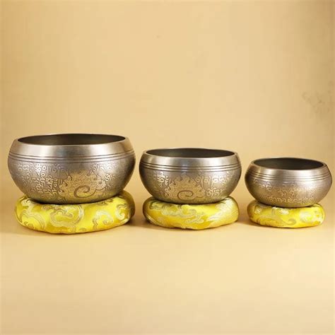 Set Mangkuk Bernyanyi Tibet Buatan Tangan Nepal Baru Mangkuk Yoga