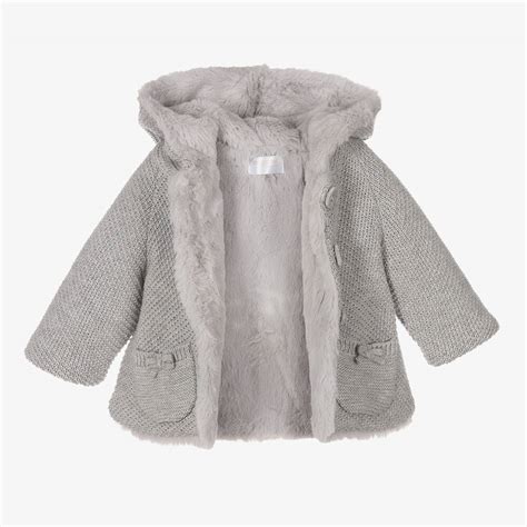 Mayoral Newborn Abrigo gris de punto para bebé niña Childrensalon