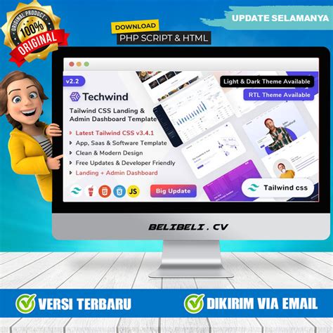 Jual Tailwind Css Techwind Multipurpose App Saas And Software Landing And Admin Dashboard