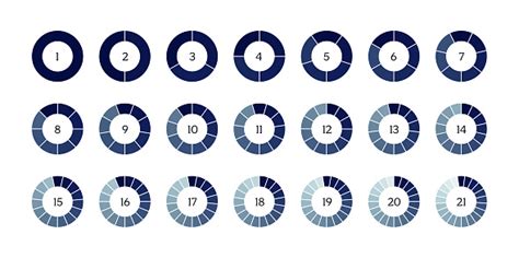 세그먼트와 번호가 있는 원형 다이어그램 휠을 분수 원형 모양 섹터로 나눕니다 벡터 인포그래픽 20에 대한 스톡 벡터 아트 및 기타 이미지 Istock