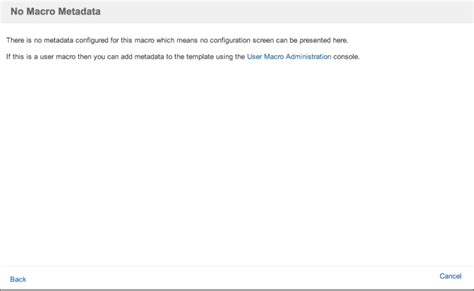 No Macro Metadata Errors Confluence Atlassian Documentation