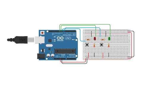 Circuit Design Compito Arduino Led E Pulsanti Tinkercad