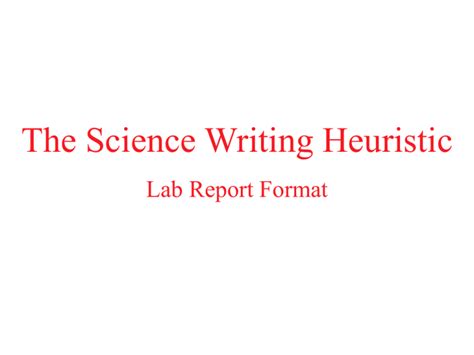 57 the science writing heuristic