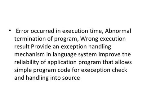 Errors And Exception