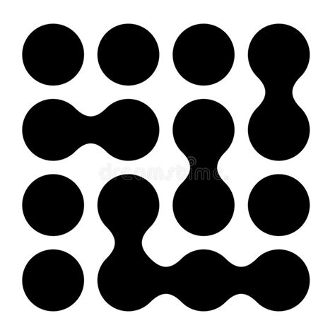 metaball connected dots circles pattern texture element stock vector