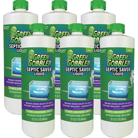 Green Gobbler 32 Oz Liquid Septic Saver Tank Treatment 6 Pack G8024