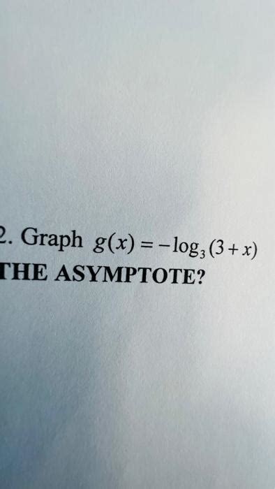 Solved 2 Graph G X Log 3 X THE ASYMPTOTE Chegg