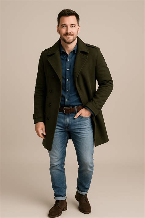 Ashford Olav Mens Winter Wool Trench Coat Multiple Colours