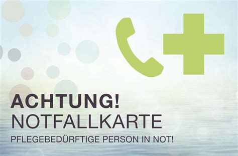 Notfallkarte für pflegende Angehörige Bundesweites Pflegenetzwerk