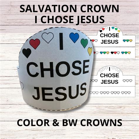 Salvation Bible Crown Craft Activity Printable Sunday School Color