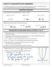 Exploring Exponential Function Manipulation: Properties, Graphs, | Course Hero