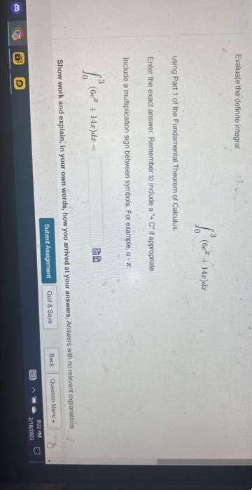 Solved Evaluate The Definite Integral 03 6ex 14x Dx Using Chegg
