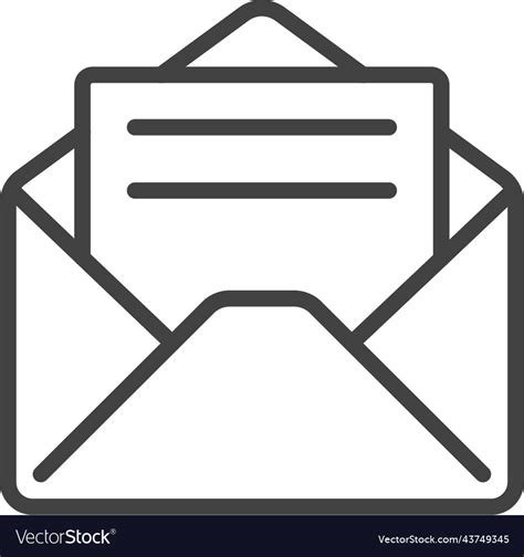 Inbox Thin Line Icon Outline Editable Royalty Free Vector