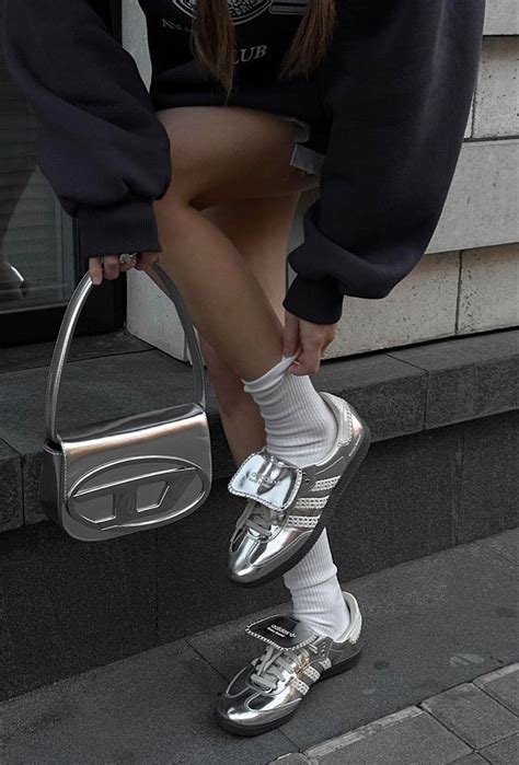 Daria Shcherbakova On Instagram Outfit Of The Day With My New Silver Adidas Samba By Shiba