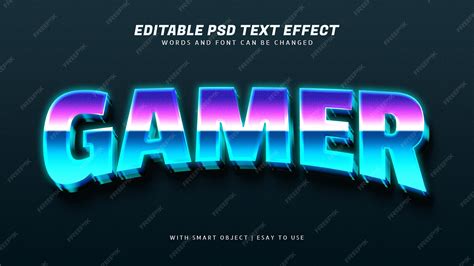 Premium Psd Gamer 3d Glow Text Effect Editable