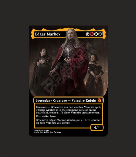 Edgar Markov Borderless Neon Metal Proxy For Commander Etsy
