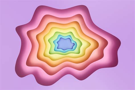 추상 종이 잘라 배경 무지개 색 파스텔 색상 디자인 레이아웃 프레젠테이션 전단지 배너 포스터 및 브로셔를 위한 3d 파스텔 색상 릴리프 효과 계층화 된 지형 3d 렌더링 3