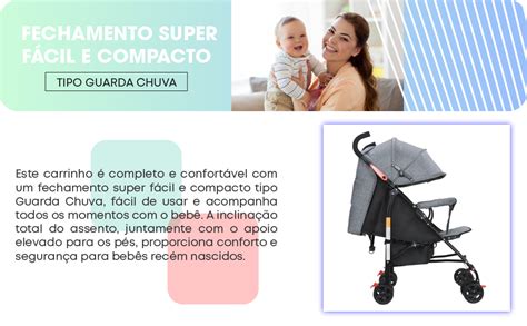 Maxi Baby Carrinho De Beb Guarda Chuva Link At Kgs Preto Amazon Br